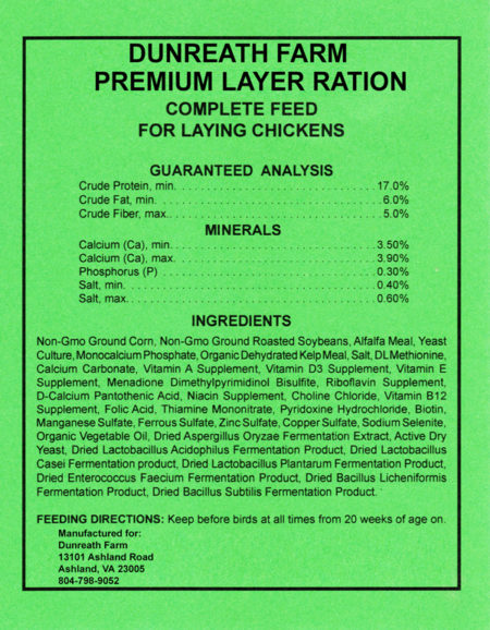 Feed Labels – Dunreath Farm